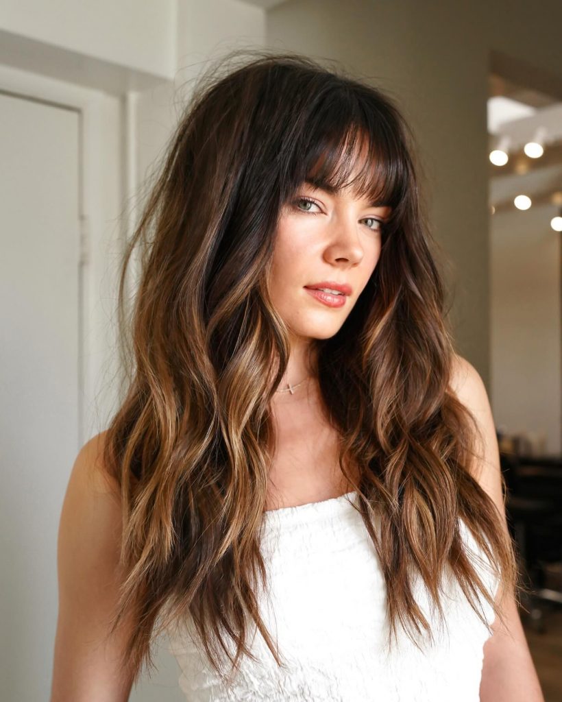 26 Stunning Brown Hair with Bangs Ideas for Women in 2024: Style ...