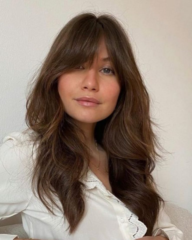 26 Stunning Brown Hair with Bangs Ideas for Women in 2024: Style ...